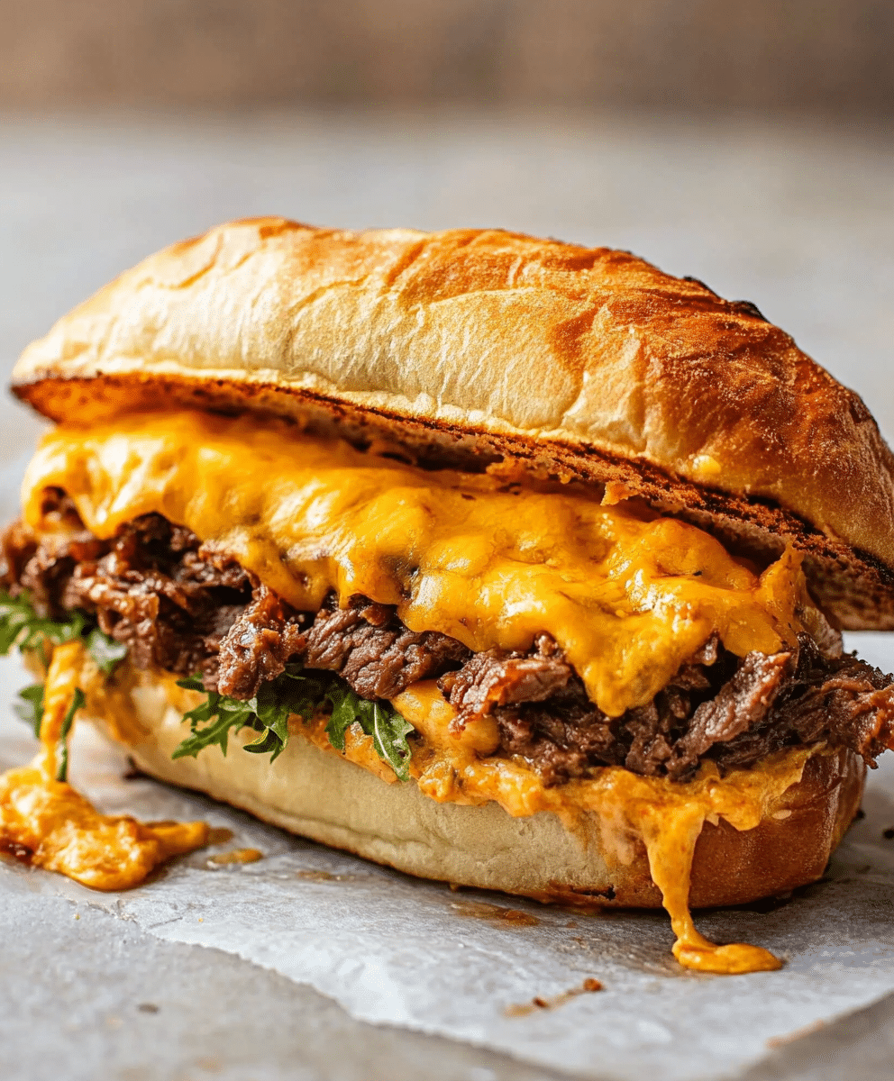 Cheesy Hot Beef Sandwich Recipe - ymrecipes.com