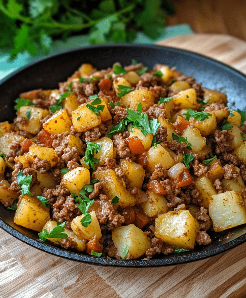 Ground Beef And Potatoes Skillet Recipe - ymrecipes.com