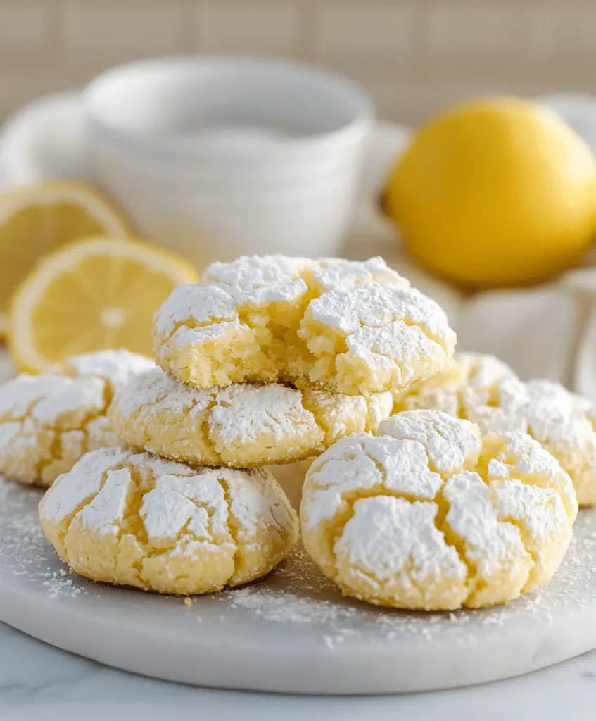 Lemon Crinkle Cookies Recipe - ymrecipes.com
