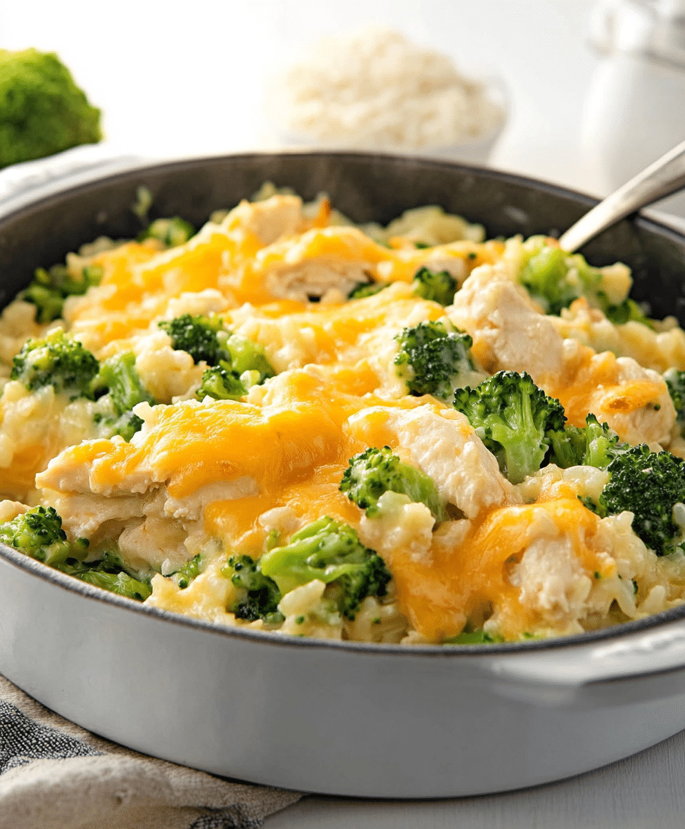 One Pot Cheesy Chicken Broccoli Rice Casserole Recipe - ymrecipes.com