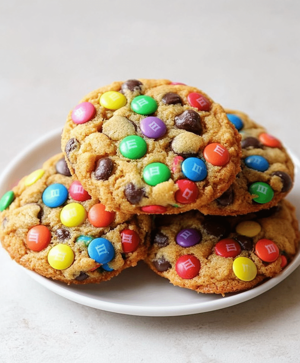 Rainbow M&M Cookies Recipe - ymrecipes.com