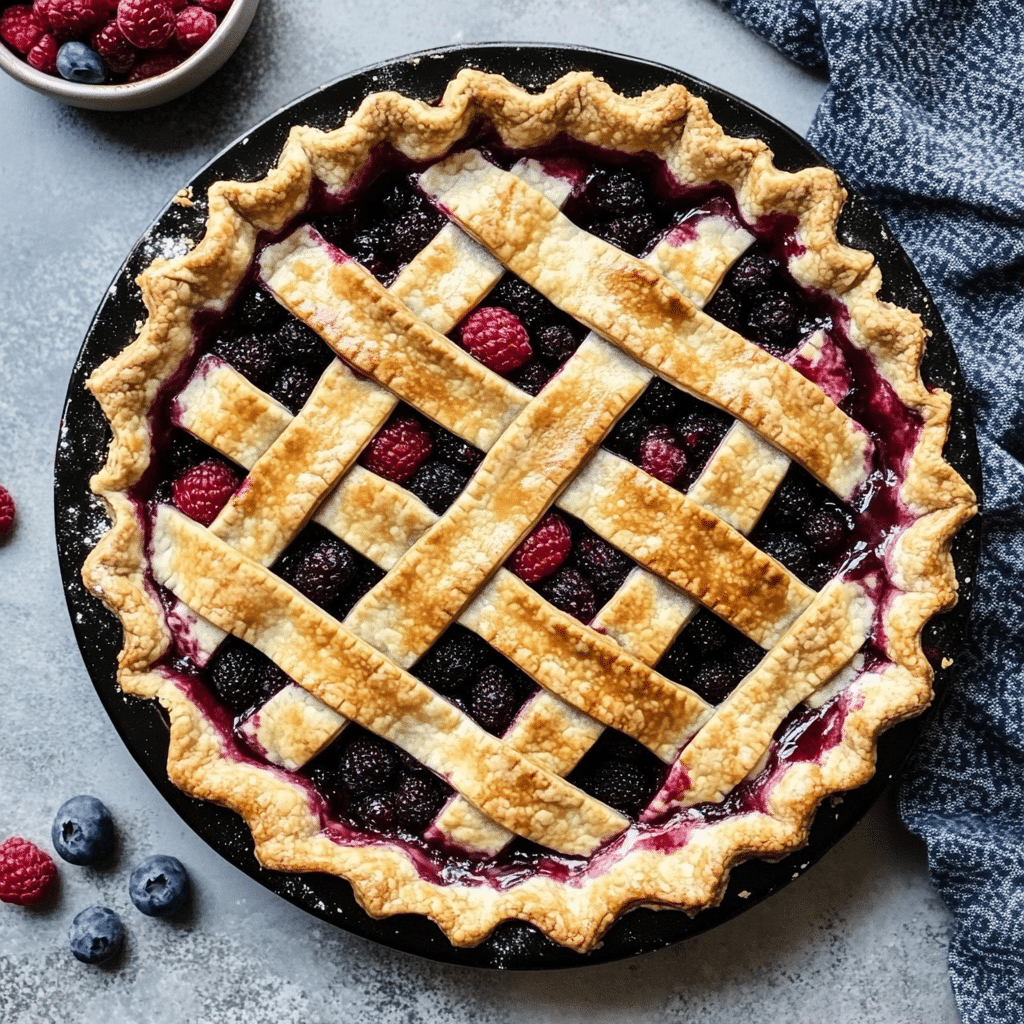 Triple Berry Pie Recipe - ymrecipes.com
