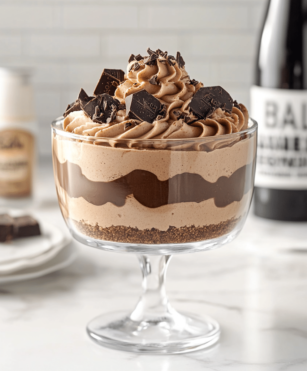 Bailey's Chocolate Cheesecake Trifle Recipe - ymrecipes.com