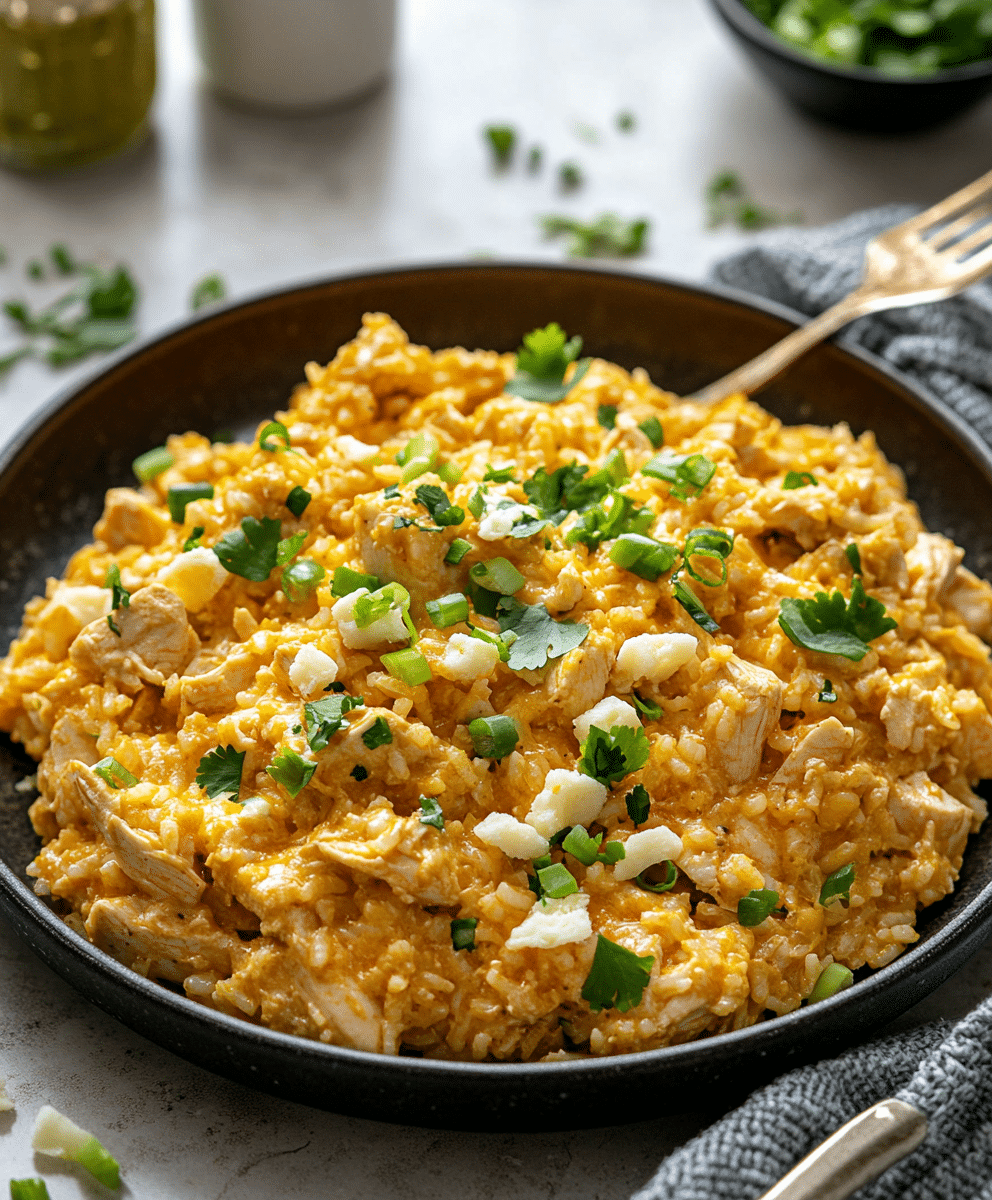 Buffalo Chicken And Cheddar Rice Recipe - ymrecipes.com