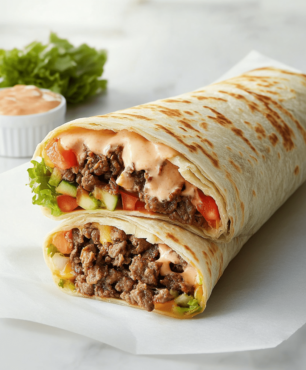 Cheesy Beef Fiesta Wraps Recipe - ymrecipes.com