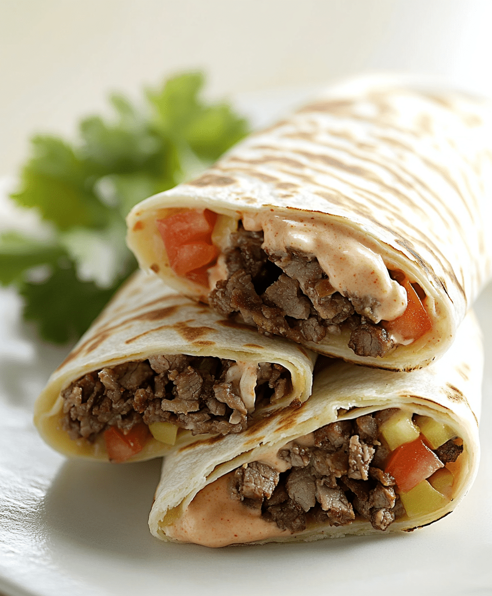 Cheesy Beef Fiesta Wraps Recipe - ymrecipes.com