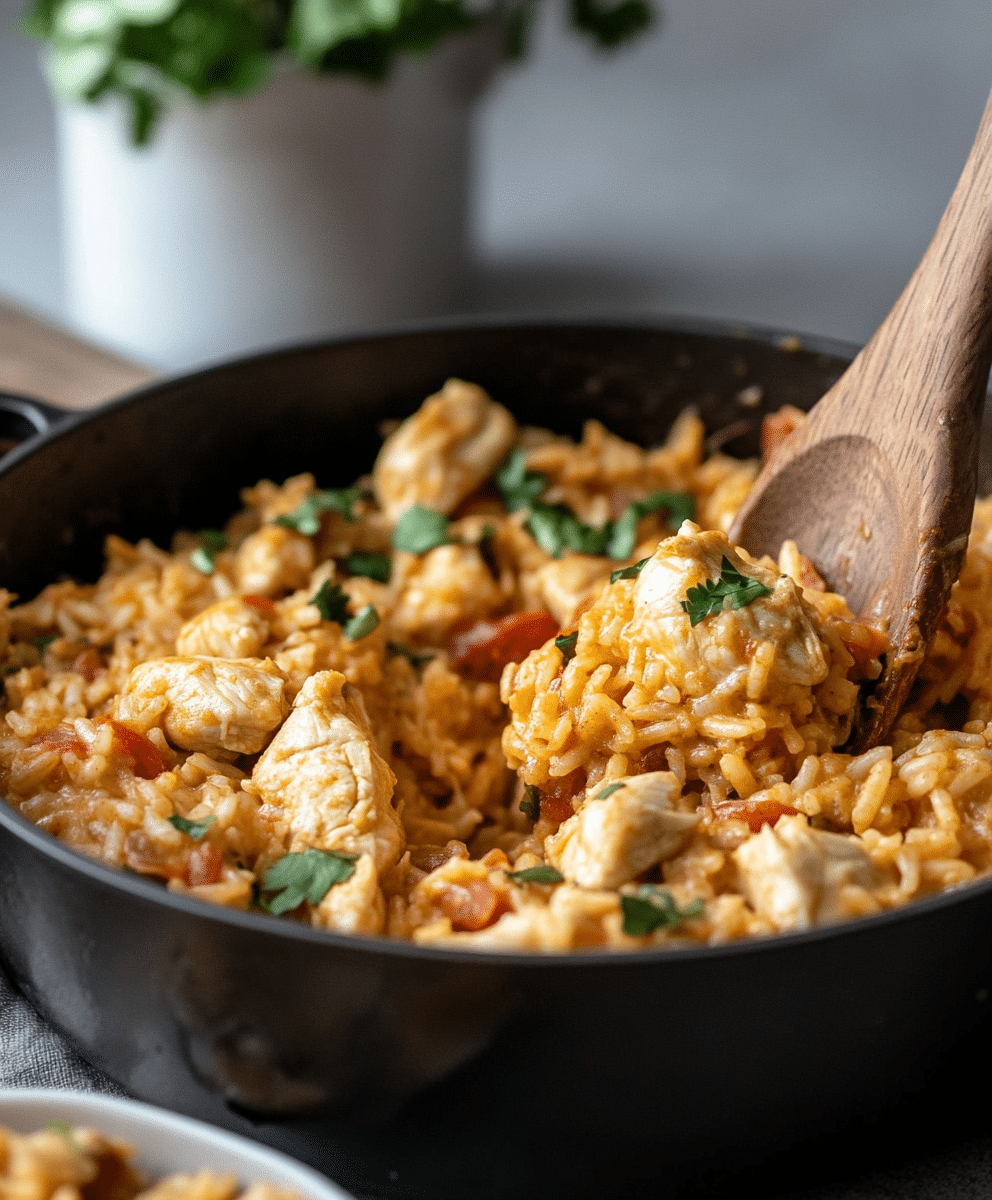 Easy One Pot Queso Chicken And Rice Recipe - ymrecipes.com