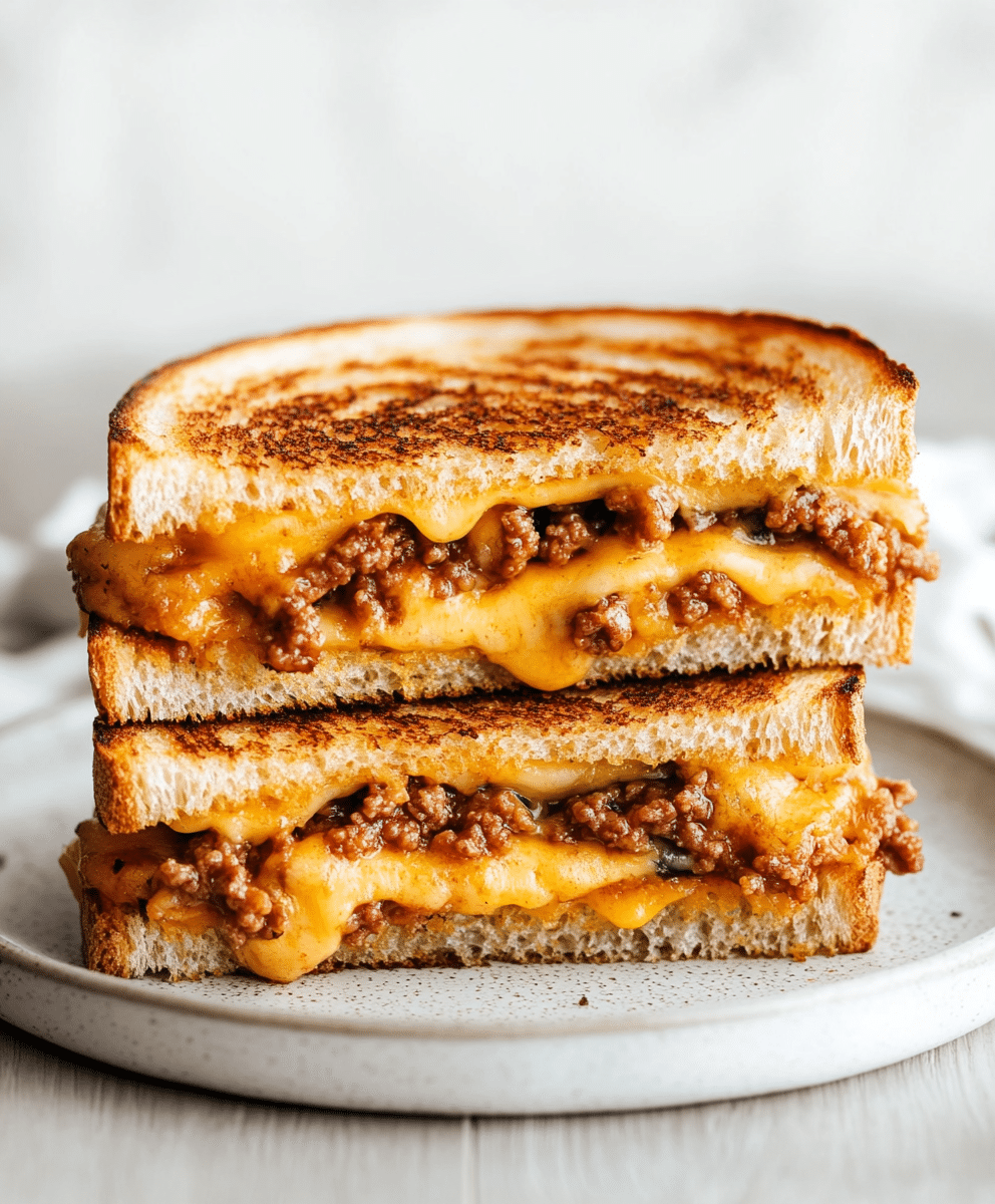 Ground Beef Grilled Cheese Sandwich Recipe - ymrecipes.com