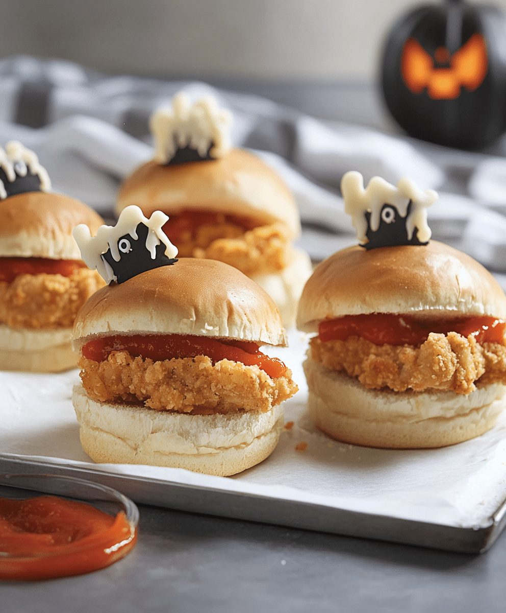 Halloween Chicken Parmesan Sliders Recipe - ymrecipes.com