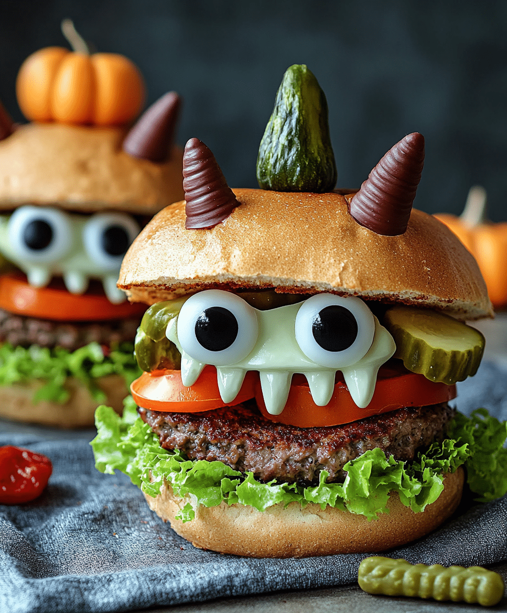 Halloween Monster Burgers Recipe - ymrecipes.com