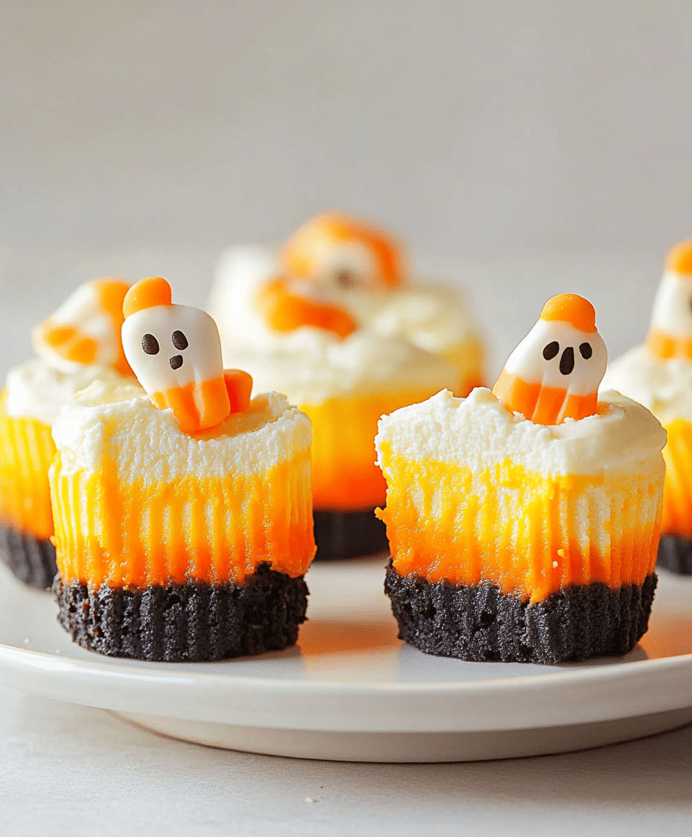 Mini Candy Corn Cheesecakes Recipe - ymrecipes.com