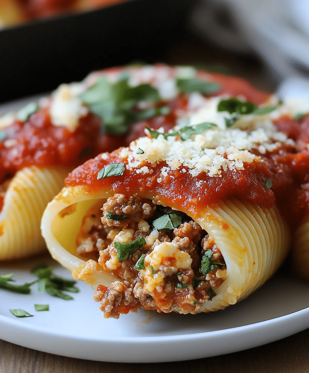 Stuffed Shells With Meat And Cheese Recipe - ymrecipes.com