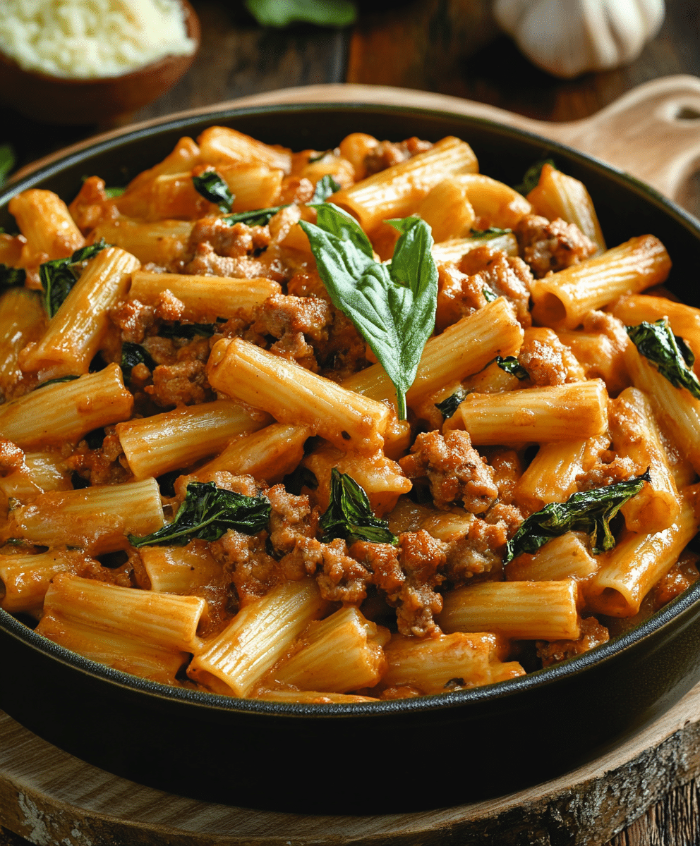 Creamy Sausage Rigatoni Recipe - ymrecipes.com
