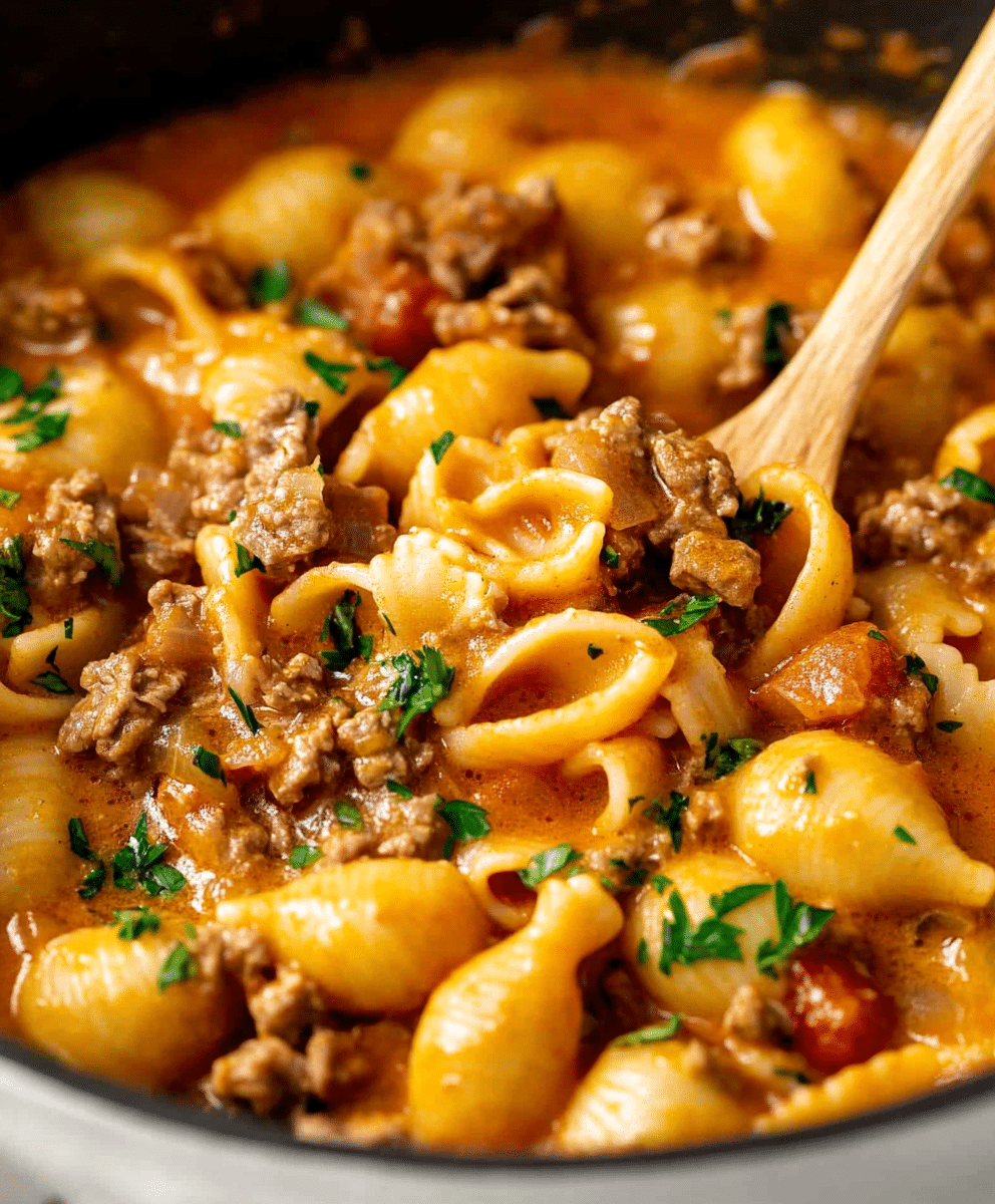 One Pot Beef Taco Pasta Recipe - ymrecipes.com
