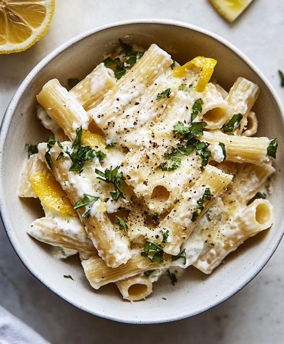 Creamy Lemon Ricotta Pasta Recipe - ymrecipes.com