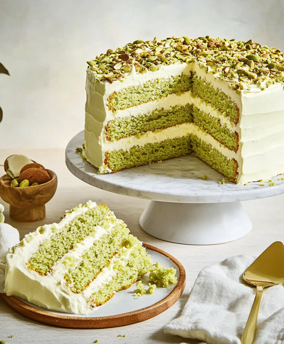 Pistachio Cream Cake Recipe - ymrecipes.com