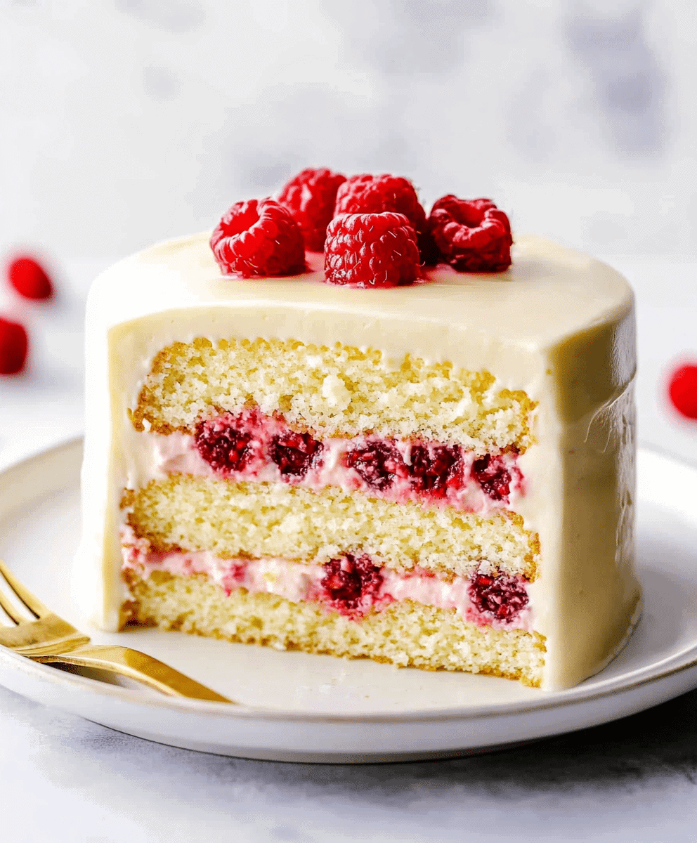 White Chocolate Raspberry Dream Cake Recipe - ymrecipes.com