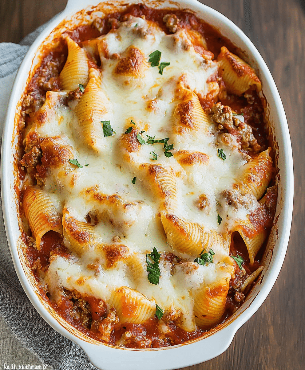 Creamy Ricotta Beef Stuffed Shells Pasta Recipe - ymrecipes.com