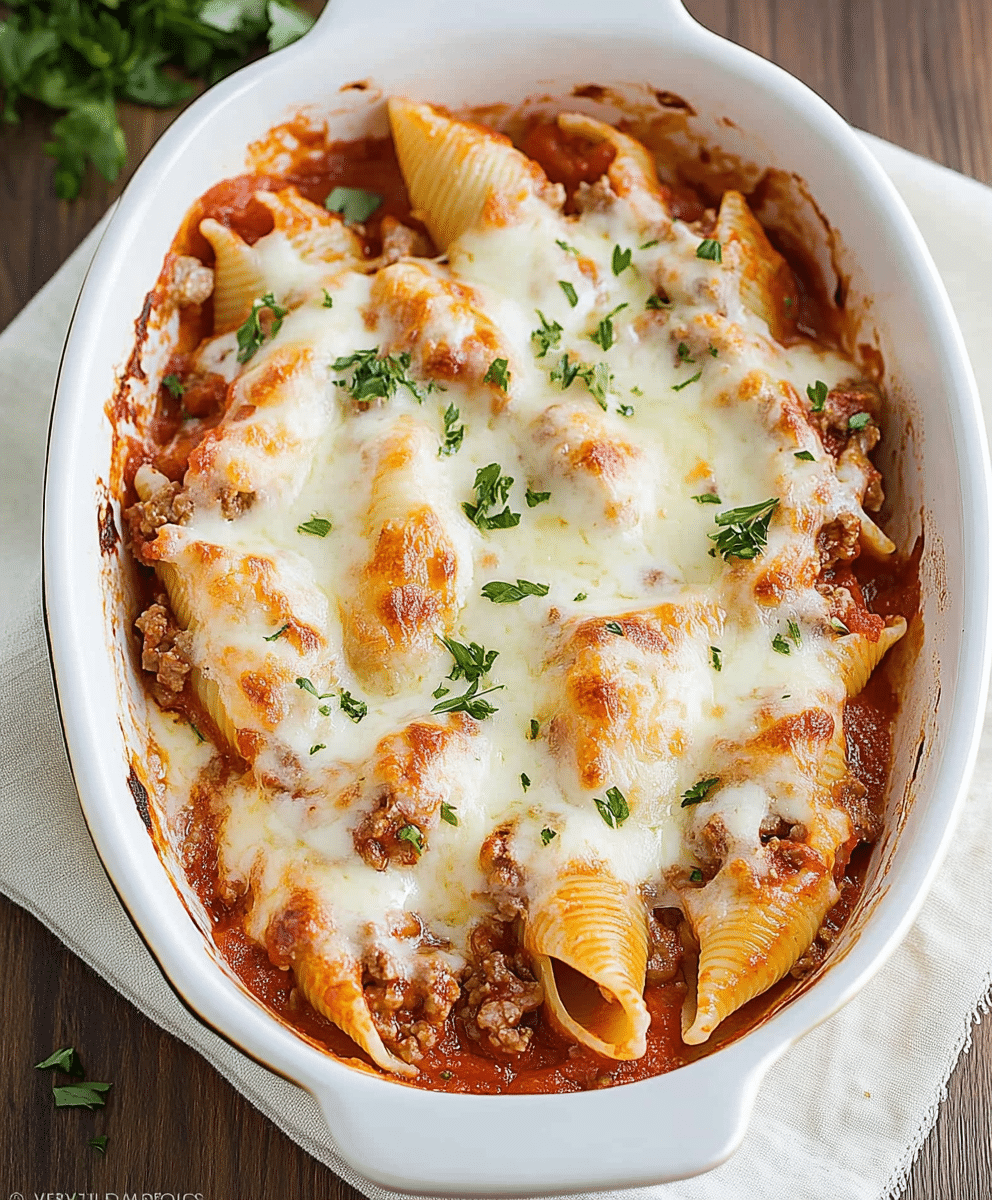 Creamy Ricotta Beef Stuffed Shells Pasta Recipe - ymrecipes.com