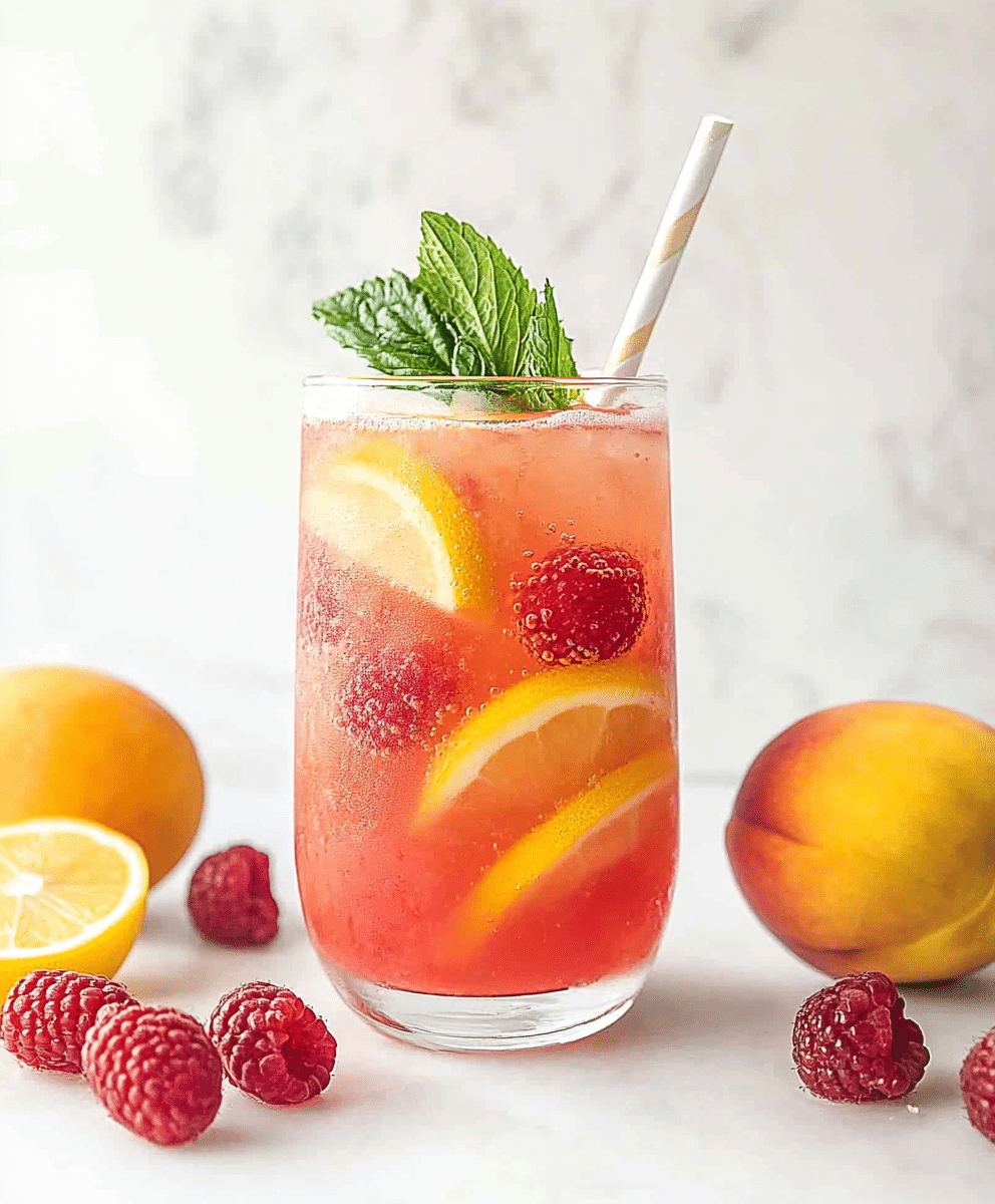 Homemade Raspberry Peach Lemonade Recipe - ymrecipes.com