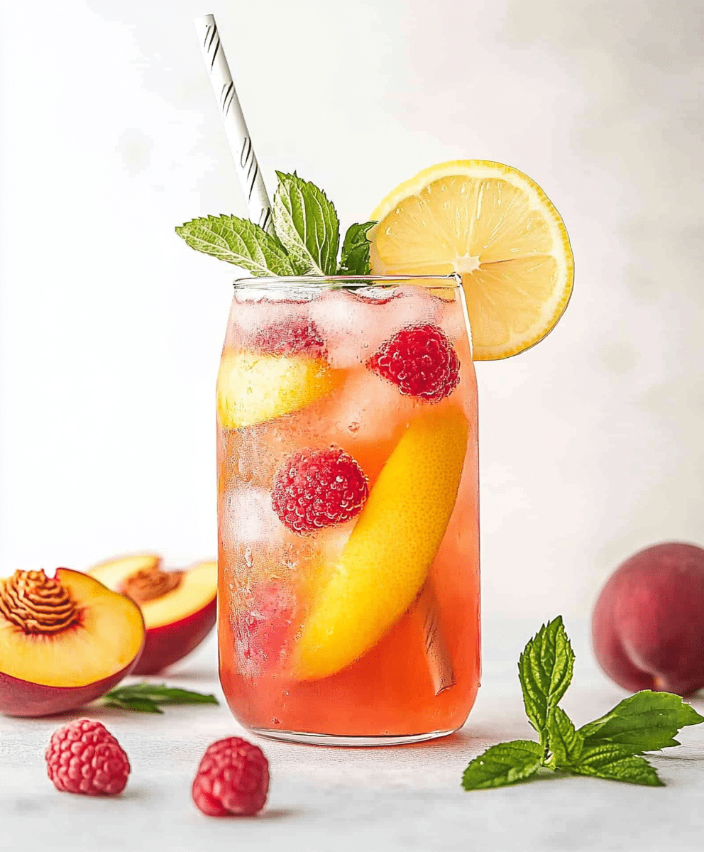 Homemade Raspberry Peach Lemonade Recipe - ymrecipes.com