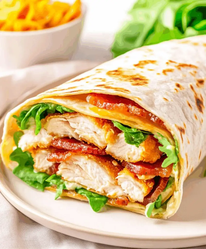 Crispy Chicken Bacon Ranch Wrap Recipe - ymrecipes.com